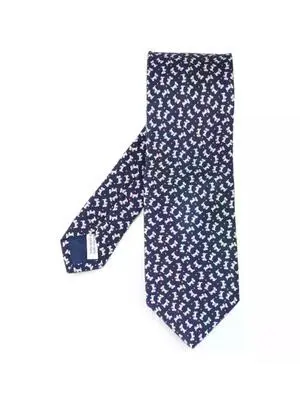 FERRAGAMO Charlie-print Silk Tie - Blue
