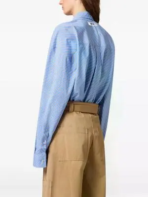 MSGM Diagonal-stripe Long-sleeve Shirt