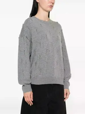 CIRCUS HOTEL Stud-embellished Knitted Sweater - Grey