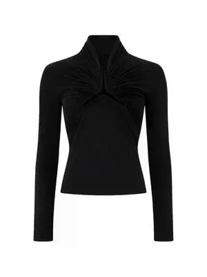 Rick Owens Cut-out Ruched Top - Black