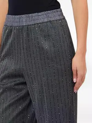 Liu Jo Pinstriped Rhinestone-embellished Jeans