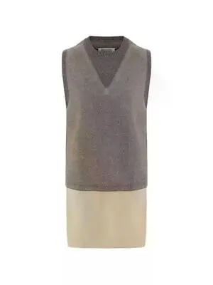 MAISON MARGIELA Layered Knitted Sweater Vest - Grey