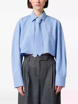 MSGM Stripe-pattern Cropped Shirt