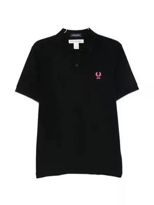 Comme Des Garçons Logo-embroidered Cotton Polo Shirt - Black