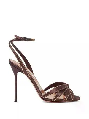 AQUAZZURA Soulmate Crystal-embellished Heeled Sandals - Brown