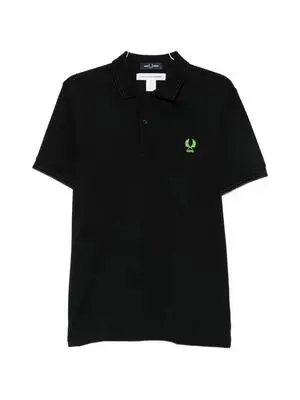 Comme Des Garçons Logo-embroidered Polo Shirt - Black