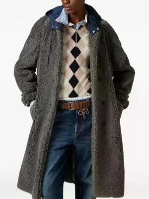Miu Miu Single-breasted Fleece Coat