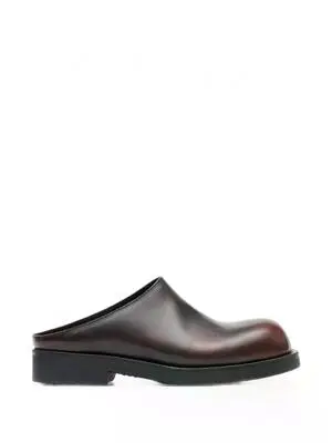 MAISON MARGIELA Brushed Leather Biker Mules - Brown