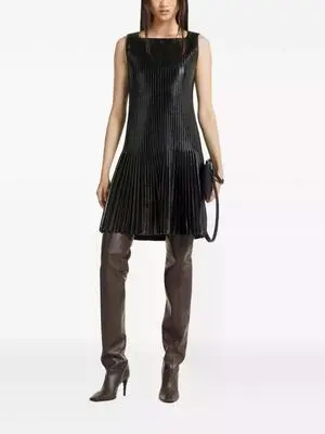 COURREGES Pleated Vinyl Mini Dress