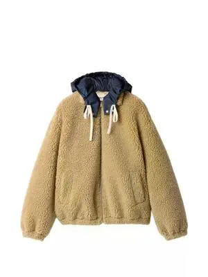 Miu Miu Fleece Blouson Jacket - Neutrals