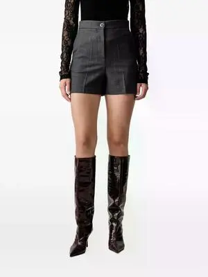 Pinko Herringbone-pattern Tailored Shorts - Grey