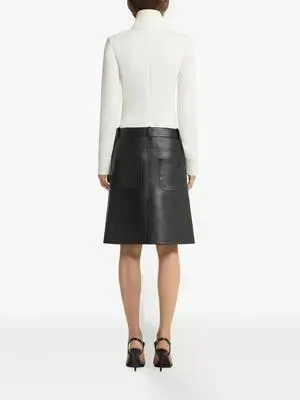 COURREGES Leather Snap-button Mini Skirt