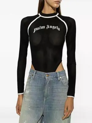 Palm Angels Logo-print Mesh Bodysuit