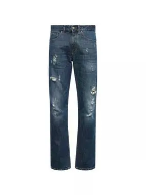MAISON MARGIELA Distressed-finish Straight-leg Jeans - Blue