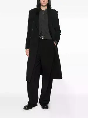 Tagliatore Double-breasted Peak-lapel Coat - Black