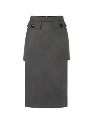Elisabetta Franchi Cool Wool Skirt - Grey