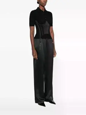 Elisabetta Franchi Ribbed-knit Short-sleeve Polo Shirt