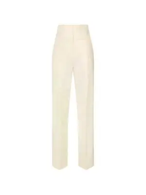 Elisabetta Franchi Trousers In Gabardine Fabric - Neutrals