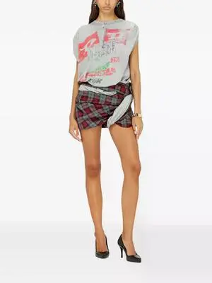 DIESEL® Playsuit In Jersey-and-check Wool