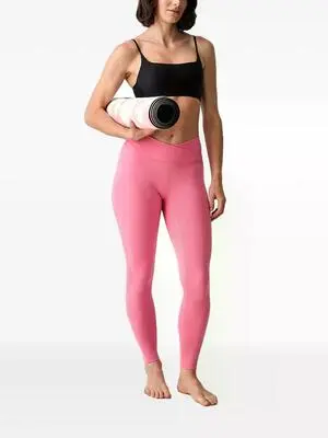Adidas Logo-print Crossover-waist Leggings - Pink