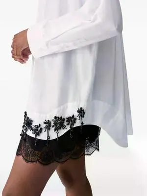 Liu Jo Embroidered Poplin Shirt With Beaded Hem