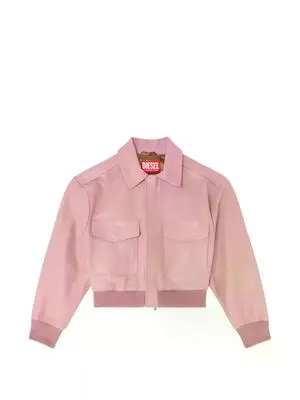DIESEL® Aviator Jacket In Treated-leather - Pink