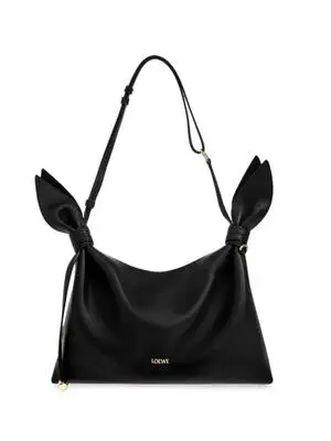 Loewe Medium Scarf Knotted Leather Shoulder Bag - Black