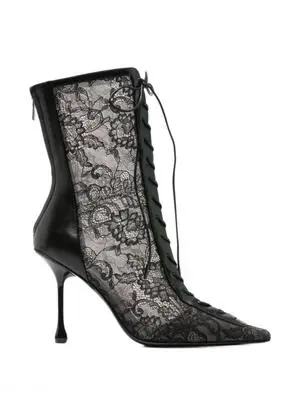 JIMMY CHOO Scarlett Lace-up Heeled Boots - Black