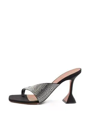 Amina Muaddi Shiona Heeled Sandals - Black