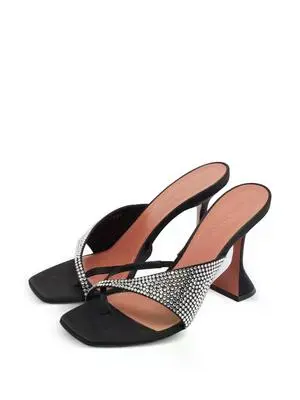 Amina Muaddi Shiona Heeled Sandals With Crystal Embellishment