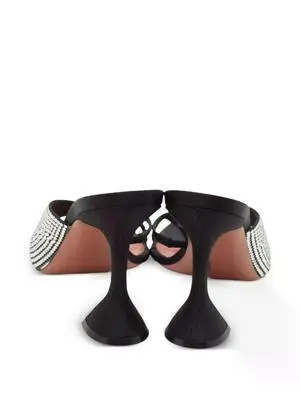 Amina Muaddi Shiona Heeled Sandals With Crystal Embellishment
