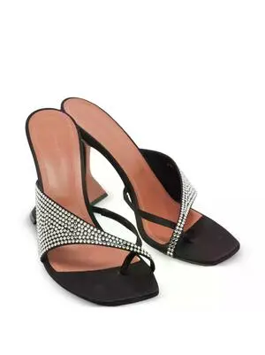 Amina Muaddi Shiona Heeled Sandals With Crystal Embellishment