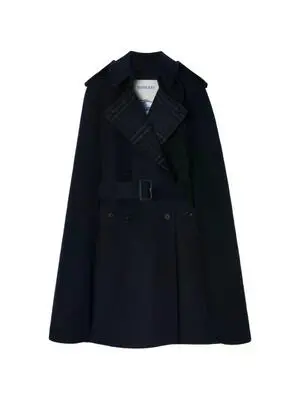 Burberry Wool Belmont Trench Cape - Blue