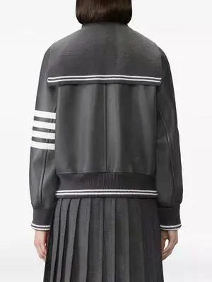 Thom Browne Leather 4-bar Oversized Blouson Jacke