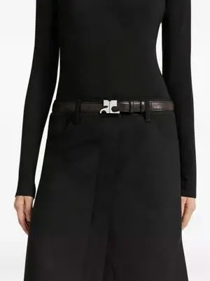 COURREGES Croc-embossed Leather Belt