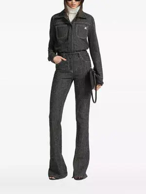 COURREGES Denim Tweed Shirt Jacket - Black