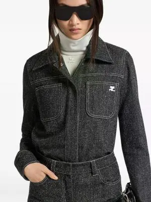 COURREGES Denim Tweed Shirt Jacket