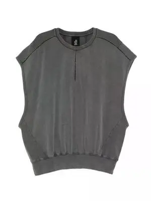 THOM KROM Distressed-effect Sleeveless Sweatshirt - Grey