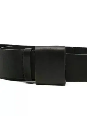 RUNDHOLZ Wide-strap Leather Belt - Black