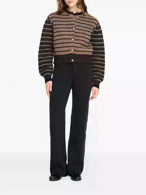 BARRIE Stripe-pattern Chunky-knit Cardigan