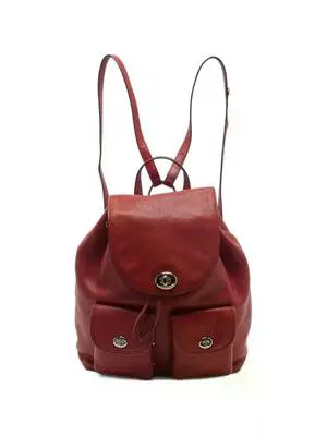 COACH Turnlock Leather Backpack - Red