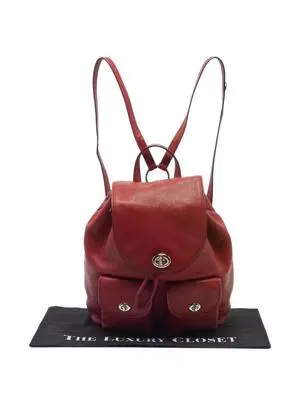 COACH Turnlock Leather Backpack
