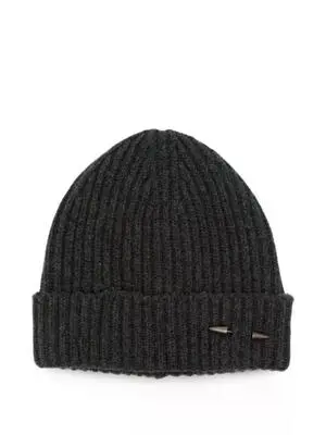 Isabel Benenato Ribbed-knit Spike-detail Beanie Hat
