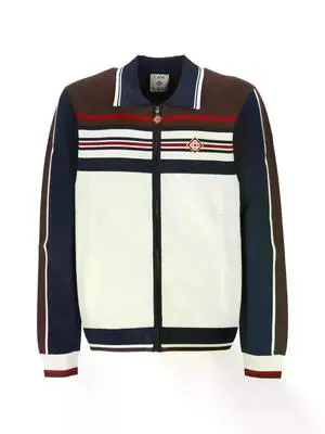 Casablanca Café Culture Logo-patch Zip-up Sweater