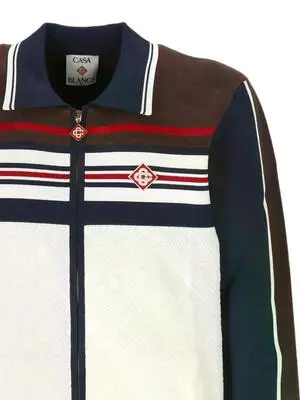 Casablanca Café Culture Logo-patch Zip-up Sweater
