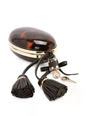 SELF-PORTRAIT Tortoiseshell-effect Tassel-detail Clutch Bag