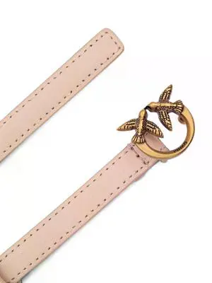 Pinko Love Birds-buckle Leather Belt - Pink