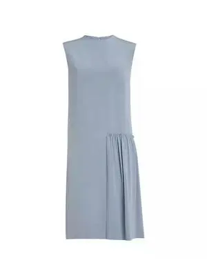 FERRAGAMO Pleated-detail Sleeveless Midi Dress - Blue