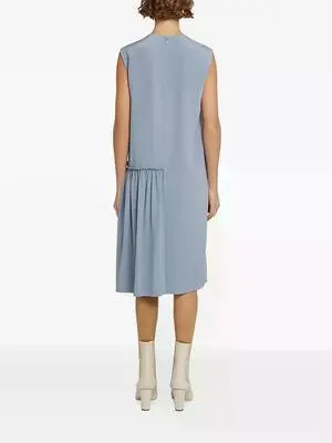 FERRAGAMO Pleated-detail Sleeveless Midi Dress