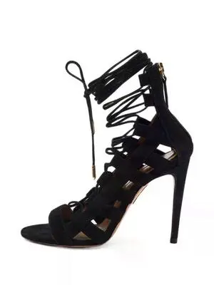 AQUAZZURA Amazon Lace-up Sandals - Black